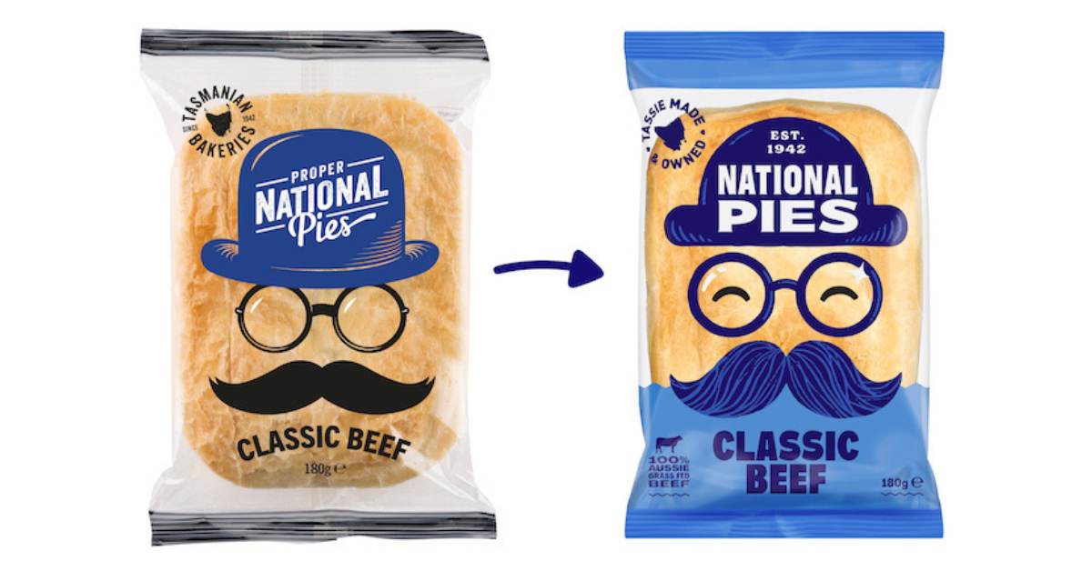 Tasmanian Bakeries National Pies Gets a Facelift, Mustache and Hat Logo ...